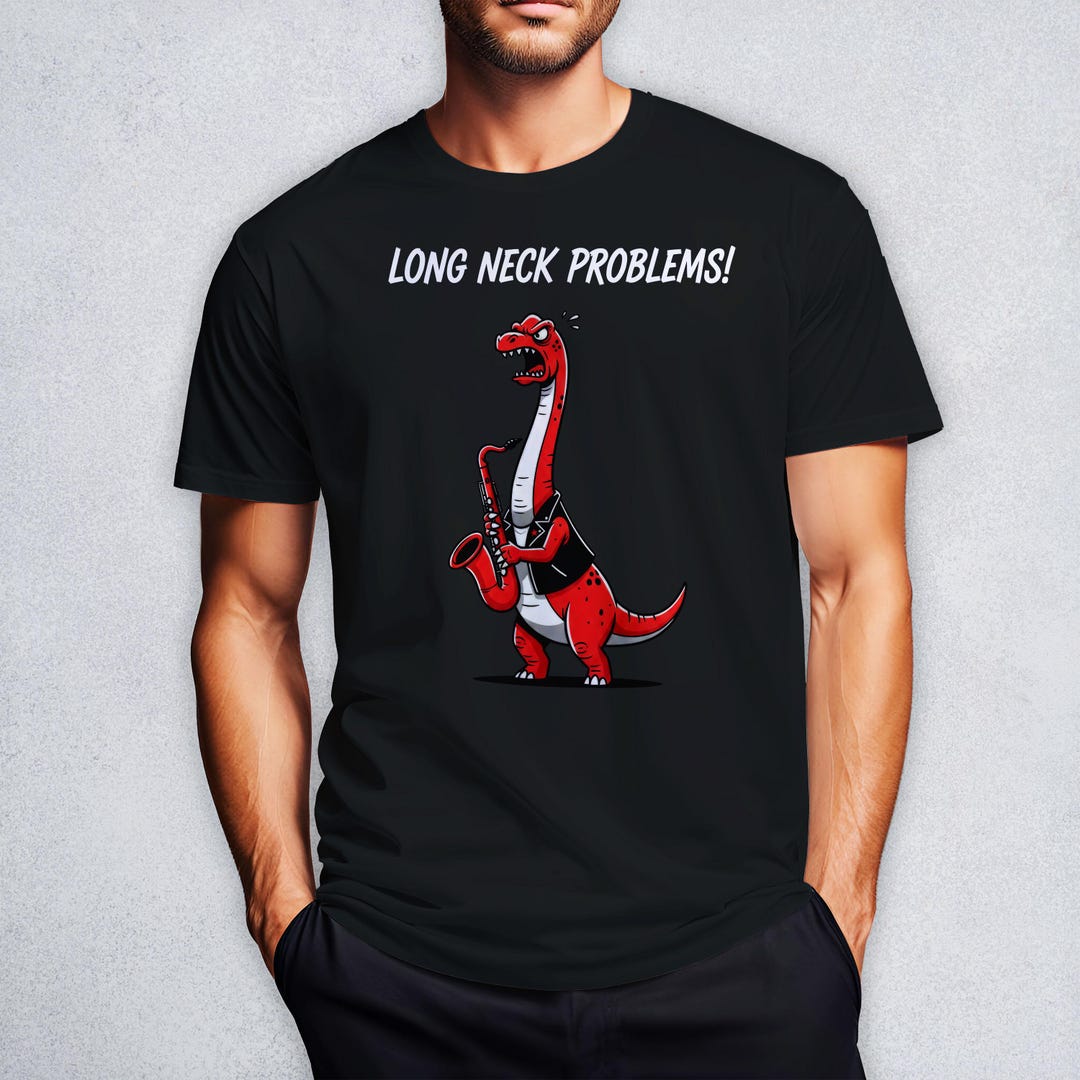 Funny Long Neck Saxophone Dinosaur PNG – Punk Jazz Digital Download - Etsy