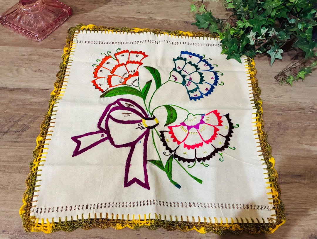 Handmade Tortilla Warmer, Hand Embroidery Tortilla Wraps, Servilletas ...