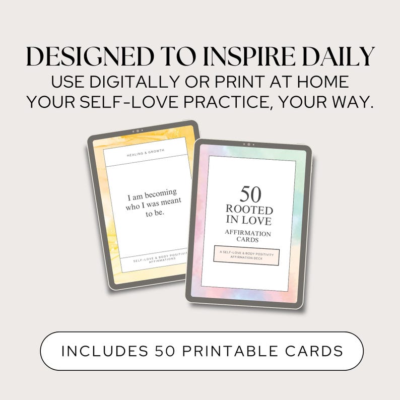 Self-love Affirmation Cards: Printable Daily Motivation (PDF Download 8 ...