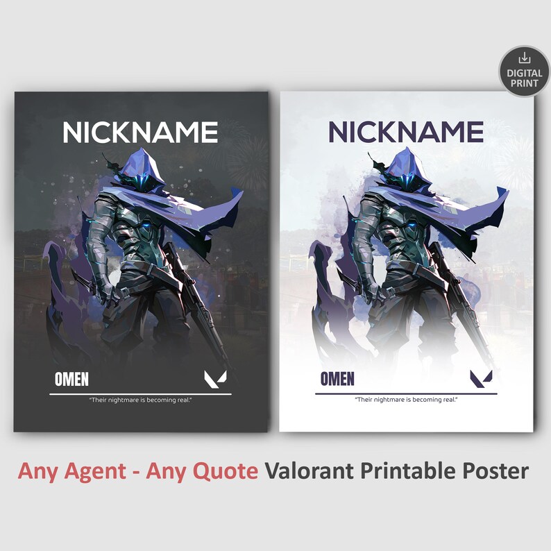 Personalized Omen Valorant Poster | Gamer Room Decor (digital Download ...