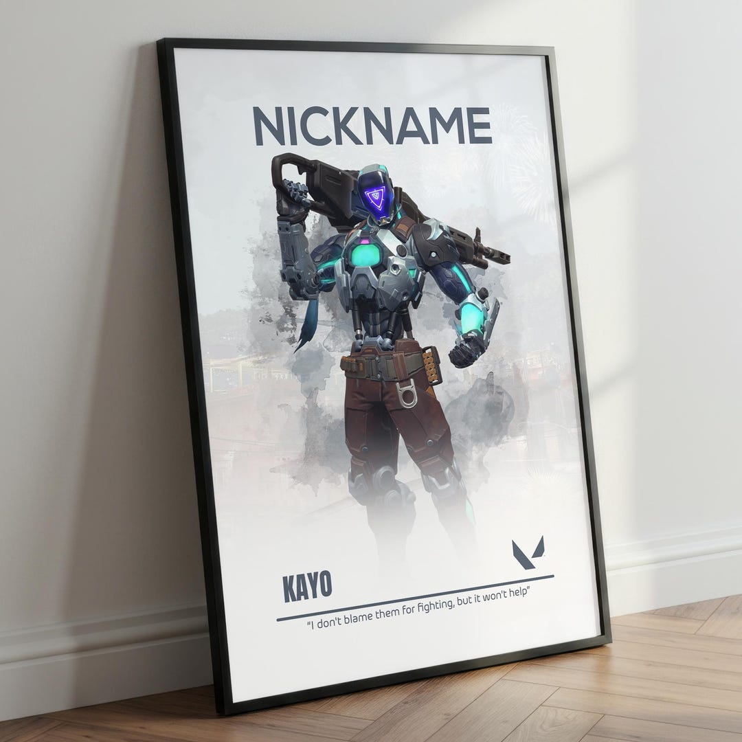 Custom Valorant Agent Poster, Personalized Gamer Quote (printable ...