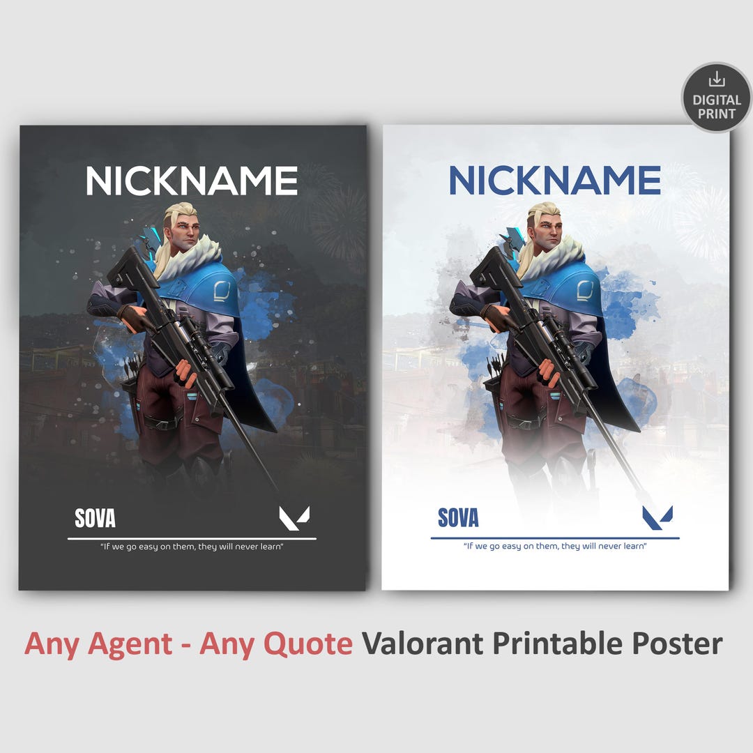 Personalized Valorant Sova Poster, Custom Gamer Wall Art (digital ...
