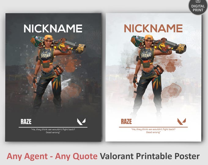 Custom Valorant Poster, Valorant Personalized Poster, Valorant Game ...