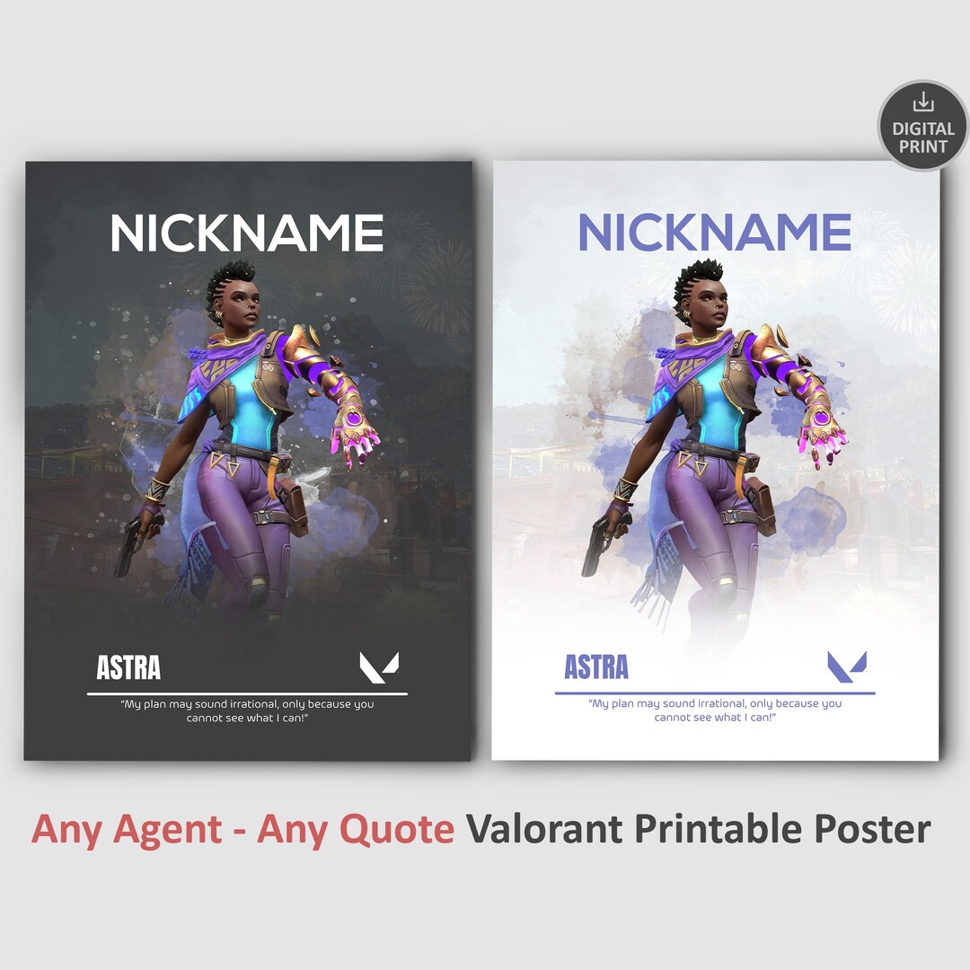Custom Valorant Agent Poster, Personalized Gaming Decor (digital ...