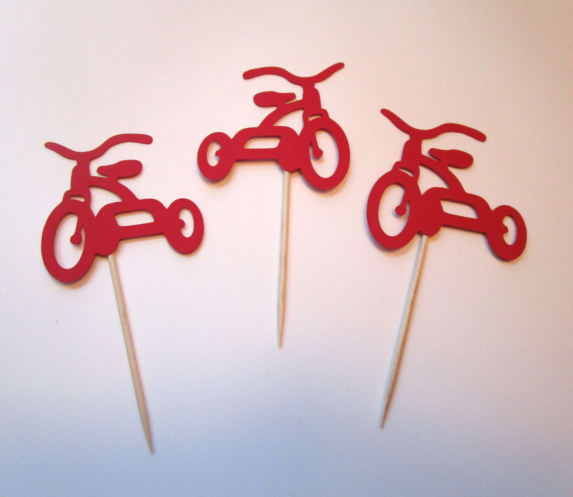 Tricycle Cupcake Toppers: Red Trike Birthday Party Decor (set of 12) - Etsy