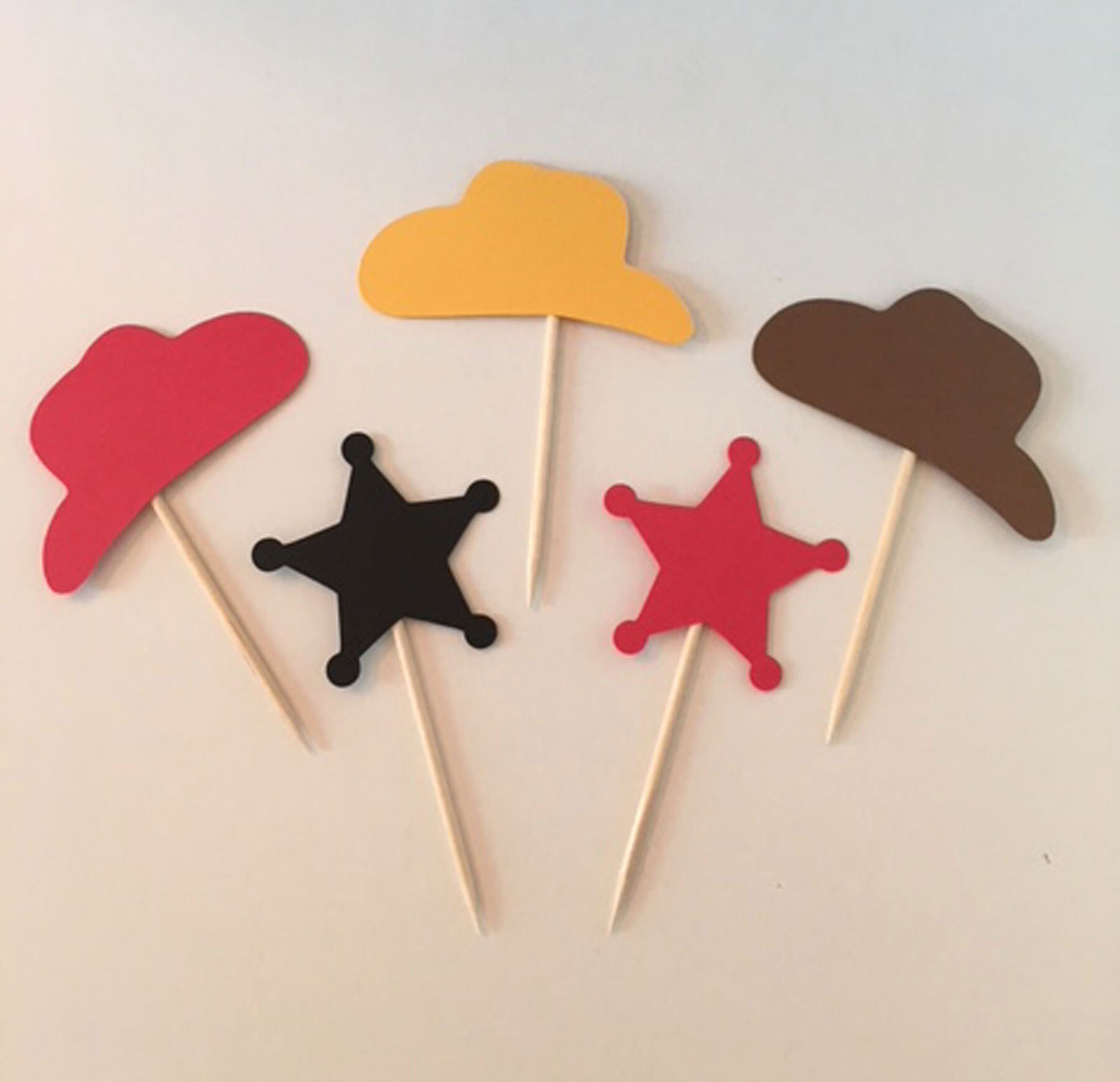 Cowboy/cowgirl Cupcake Topper Western Theme Boot Hat Star - Etsy