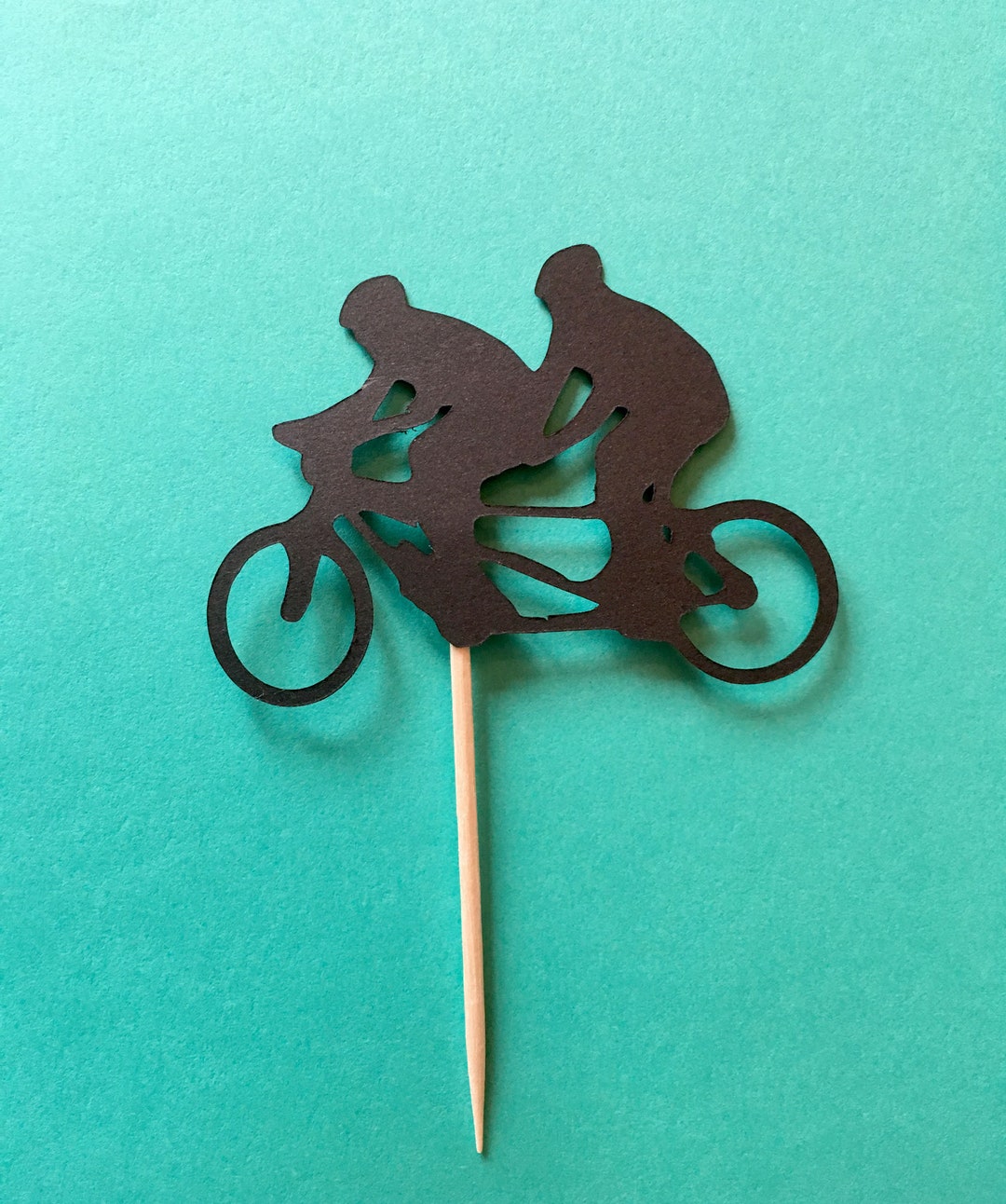 Tandem Bicycle Cupcake Toppers: Biking Party Decor (set of 12) - Etsy