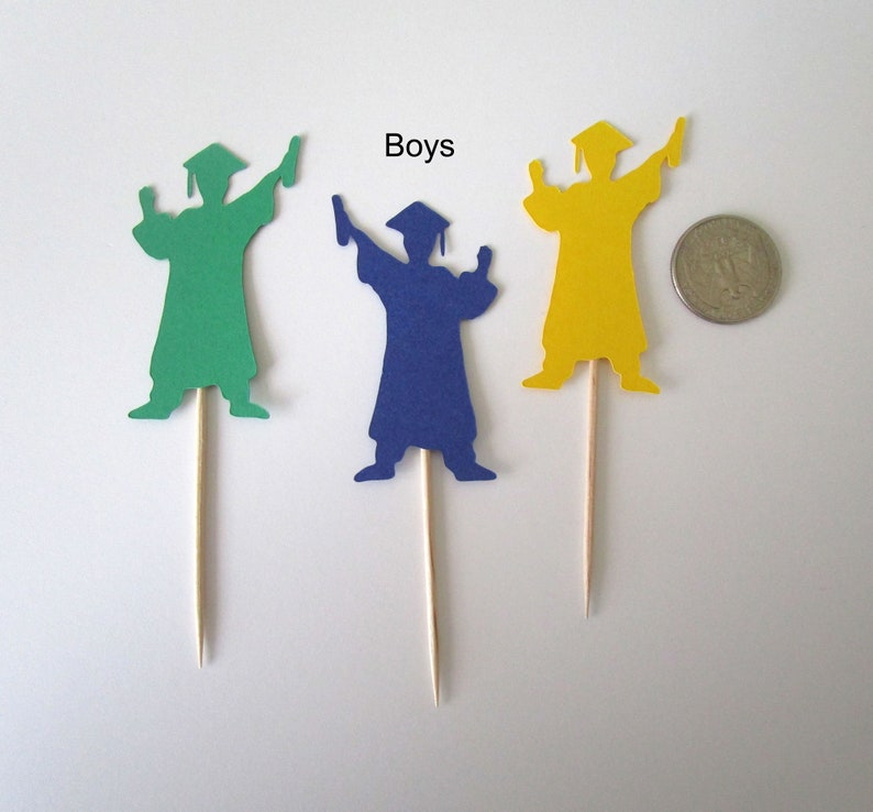 Kindergarten Grad Kids Cupcake Topper, Preschool Graduation Party Decor ...
