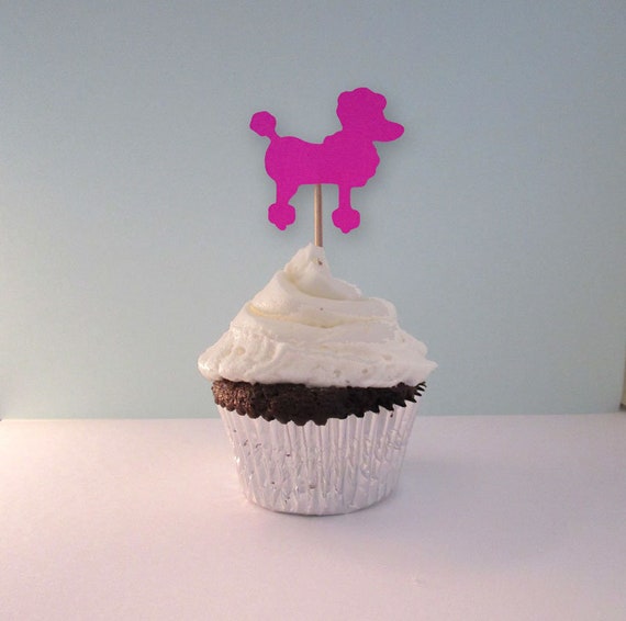 Poodle Cupcake Topper Die Cut Set of 12 Paris Party Favor | Etsy