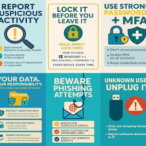 Business Digital Safety Poster Pack – 10 Printable Office Cybersecurity ...