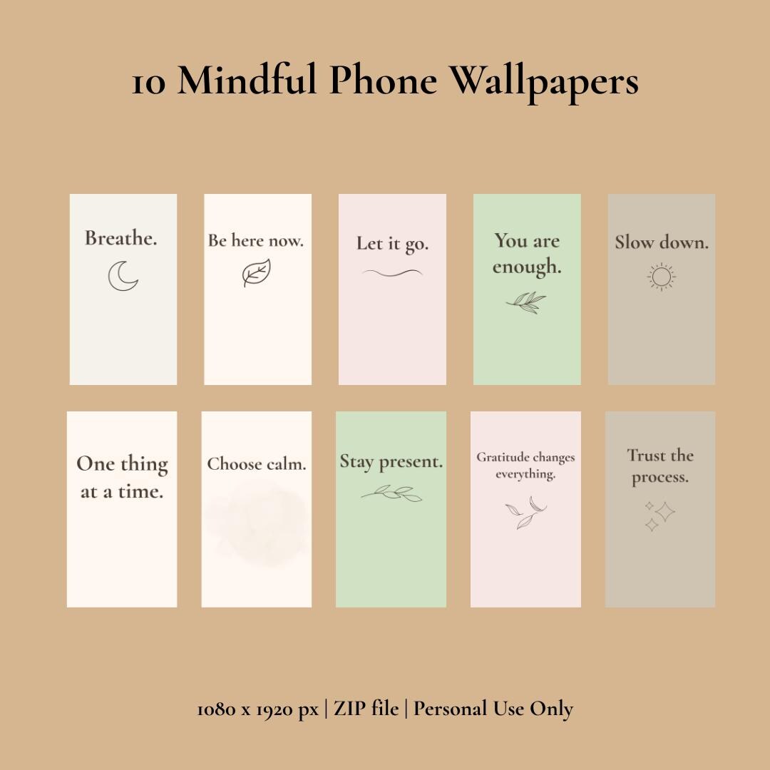 Mindful Phone Wallpapers | 10 Calming Lock Screen Backgrounds | Digital ...