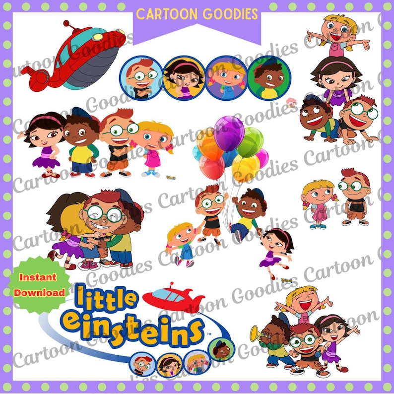 Einstein Cartoon Clipart Bundle: JPG, PNG, PDF (digital Download) - Etsy