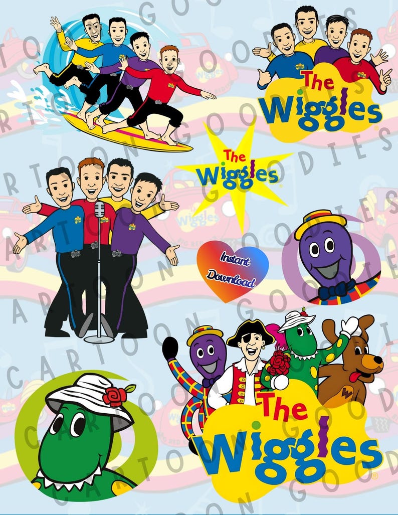 The Wiggles Birthday Clipart Bundle Cartoon JPG PNG PDF Digital Files ...