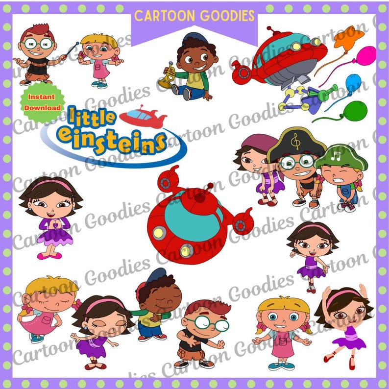 Einstein Cartoon Clipart Bundle: JPG, PNG, PDF (digital Download) - Etsy