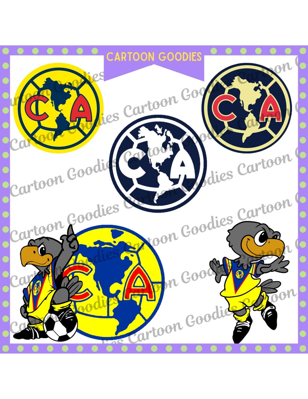 Club America Aguilas Logo Bundle – Liga Mexico Designs (digital ...