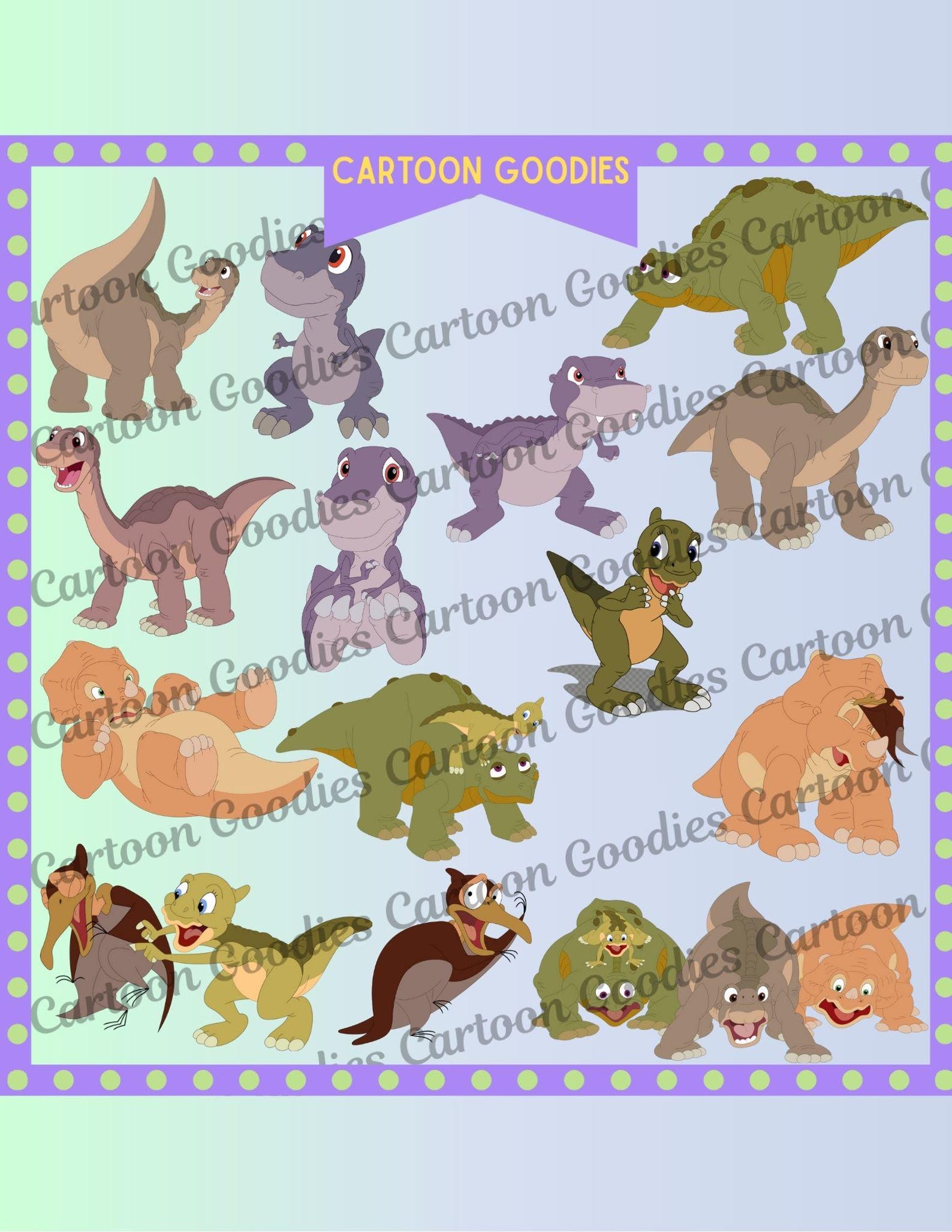 Land Before Time Cartoon Digital File Bundle PDF PNG JPG. Birthday ...