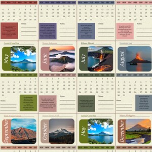 Printable 2026 Calendar – Volcano Art + Monthly Mindful Reflections ...