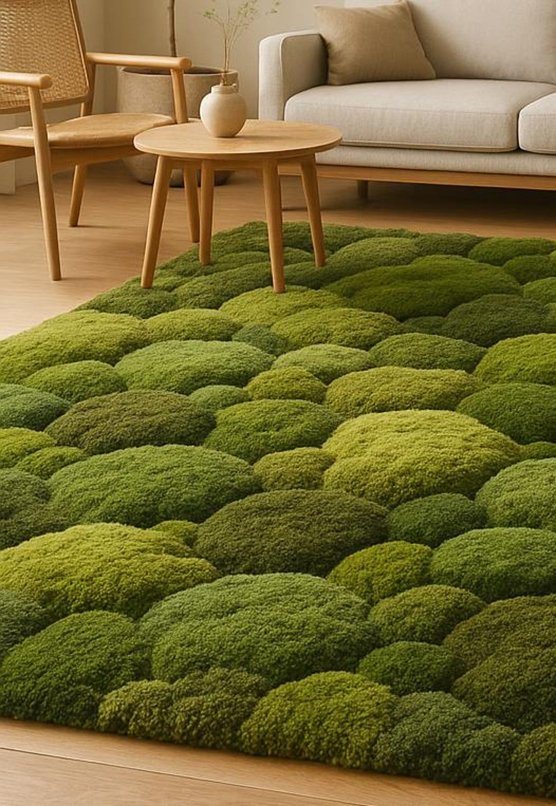 Handmade Moss Rug: Plush Green Tufted Wool Blend Carpet - Etsy