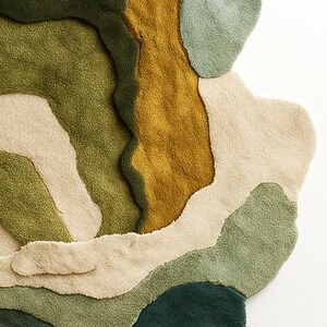 Handmade Wool Area Rug: Earth Tone Abstract 3D Texture, New Rugs Design ...