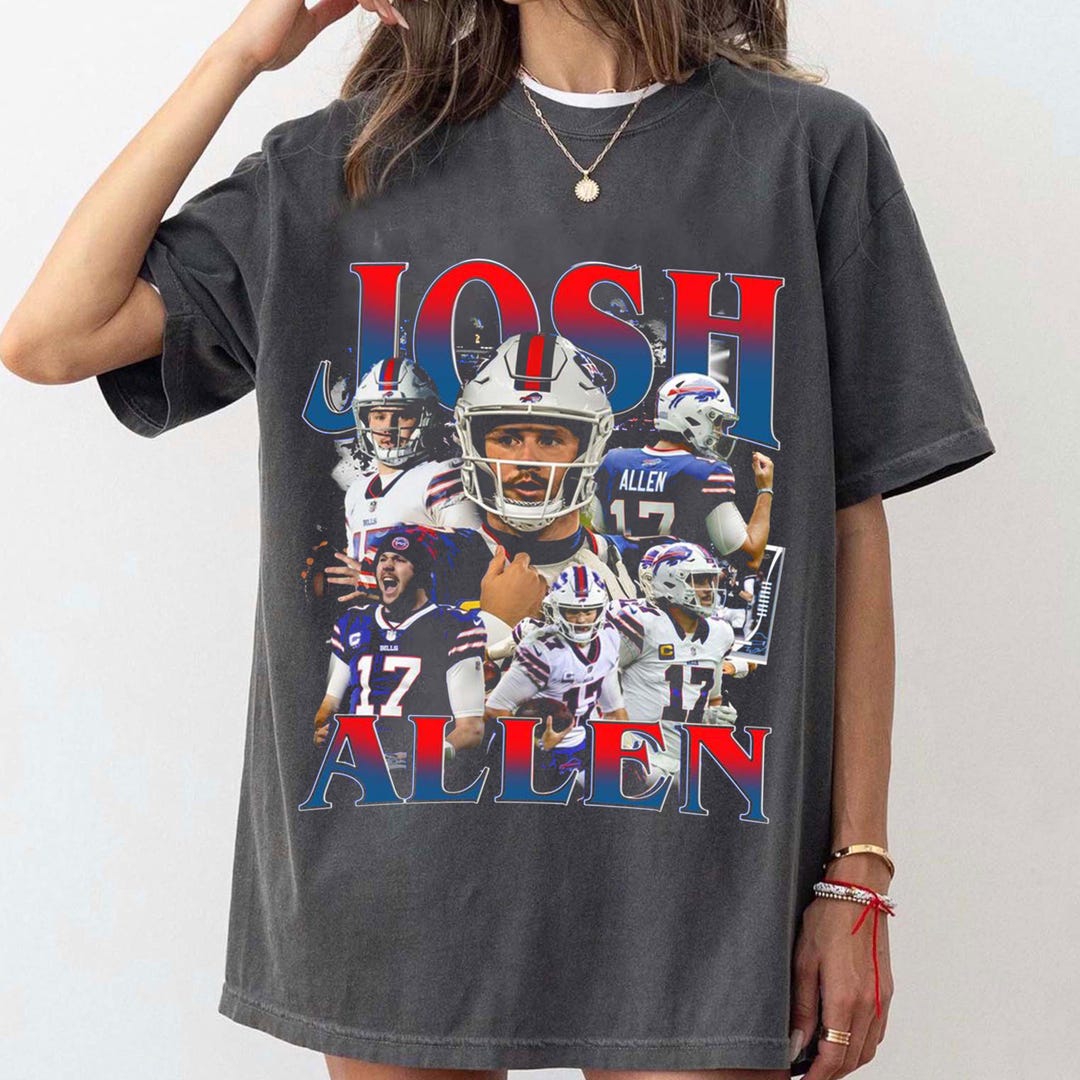 Comfort Colors Josh Allen Vintage Shirt, Football Retro 90s T-shirt ...