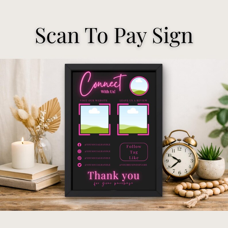 Scan to Pay Sign Template, QR Code Payment, Venmo Zelle Paypal ...