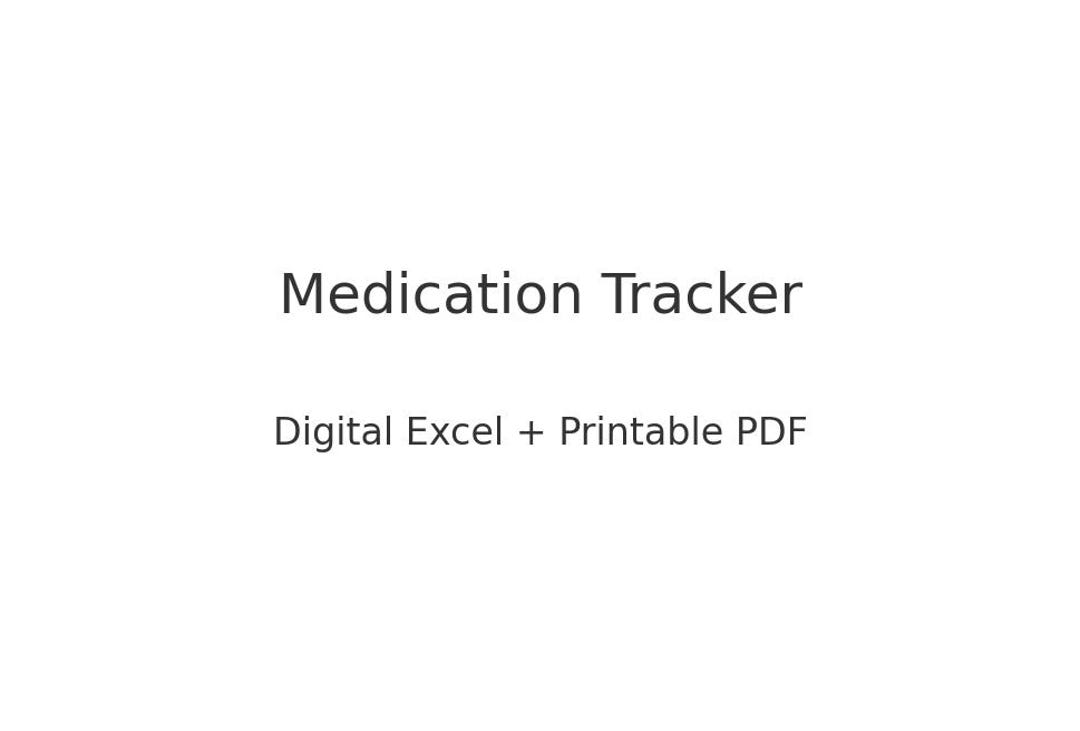 Medication Log Tracker - Printable Excel + PDF Template - Daily ...