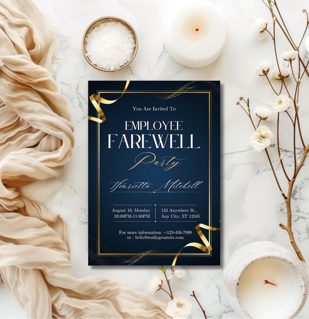 Editable Employee Farewell Party Invitation | Office Goodbye Party ...