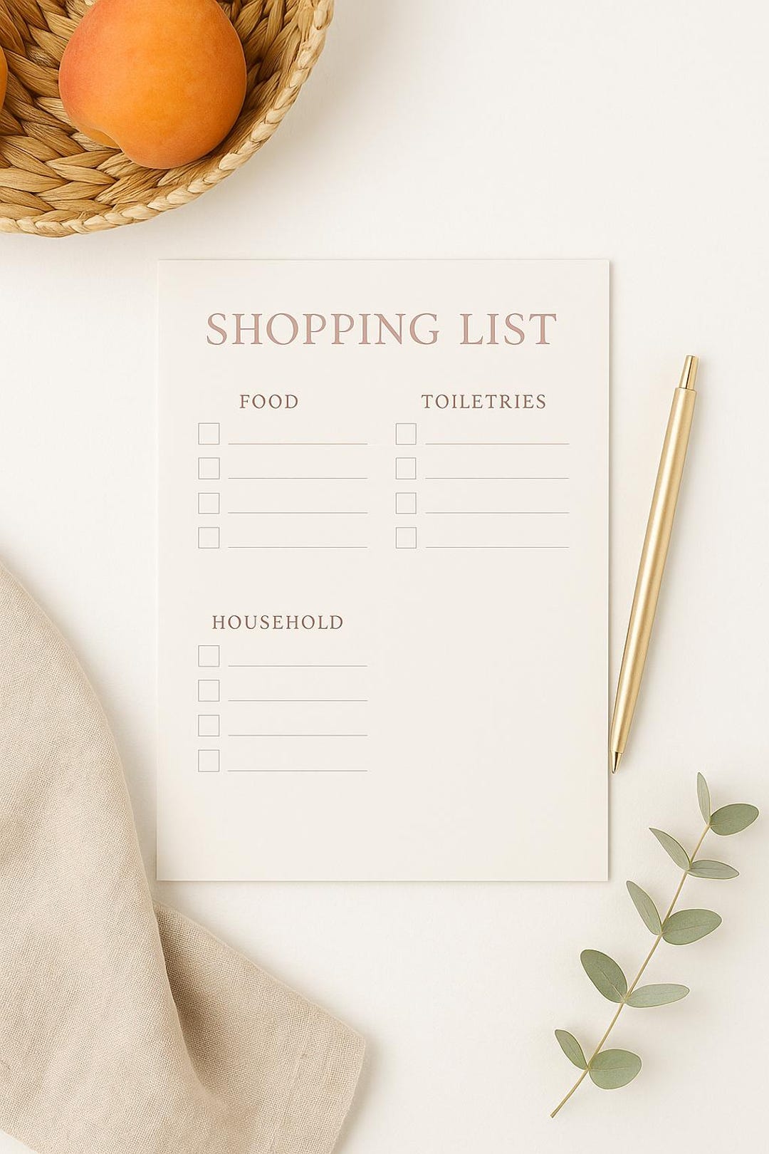 Minimalist Shopping List Printable Grocery List PDF - Etsy