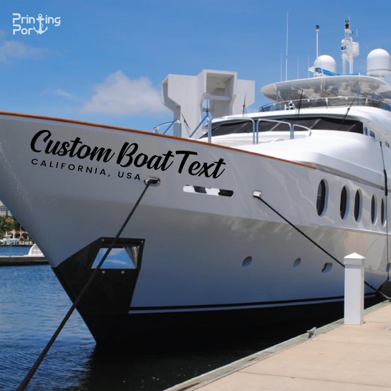 Custom Boat Name Vinyl Decal | Personalized Marine Lettering | Yacht ...