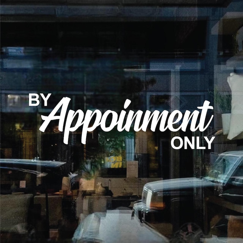 Custom "by Appointment Only" Vinyl Decal | Salon, Spa & Office Door ...