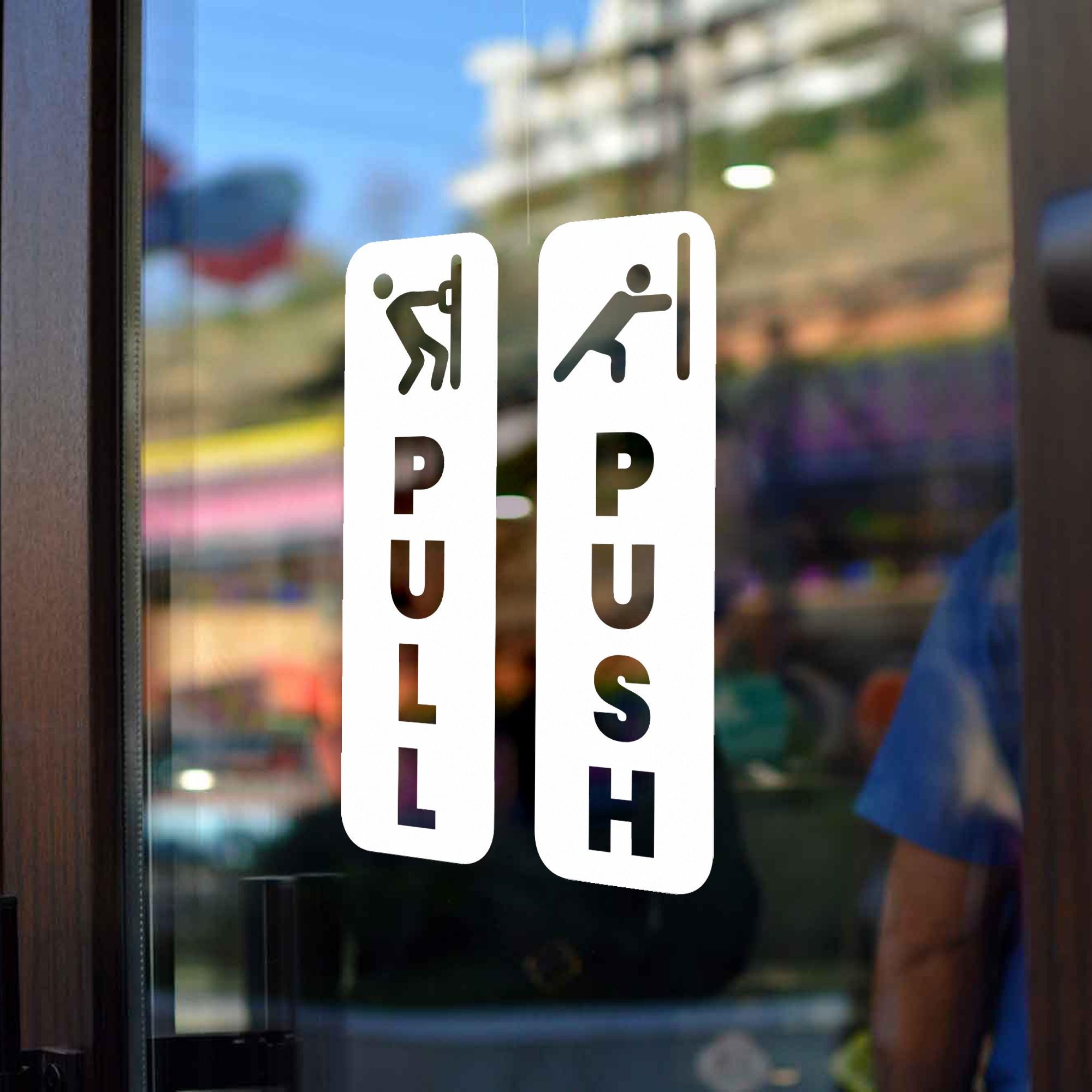 Custom Push Pull Door Decal Set – Vinyl Business Stickers, Die-cut ...
