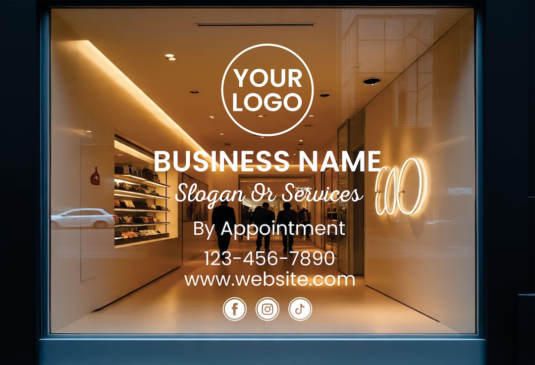 Custom Business Vinyl Decal – Storefront Window Signs, Personalized ...