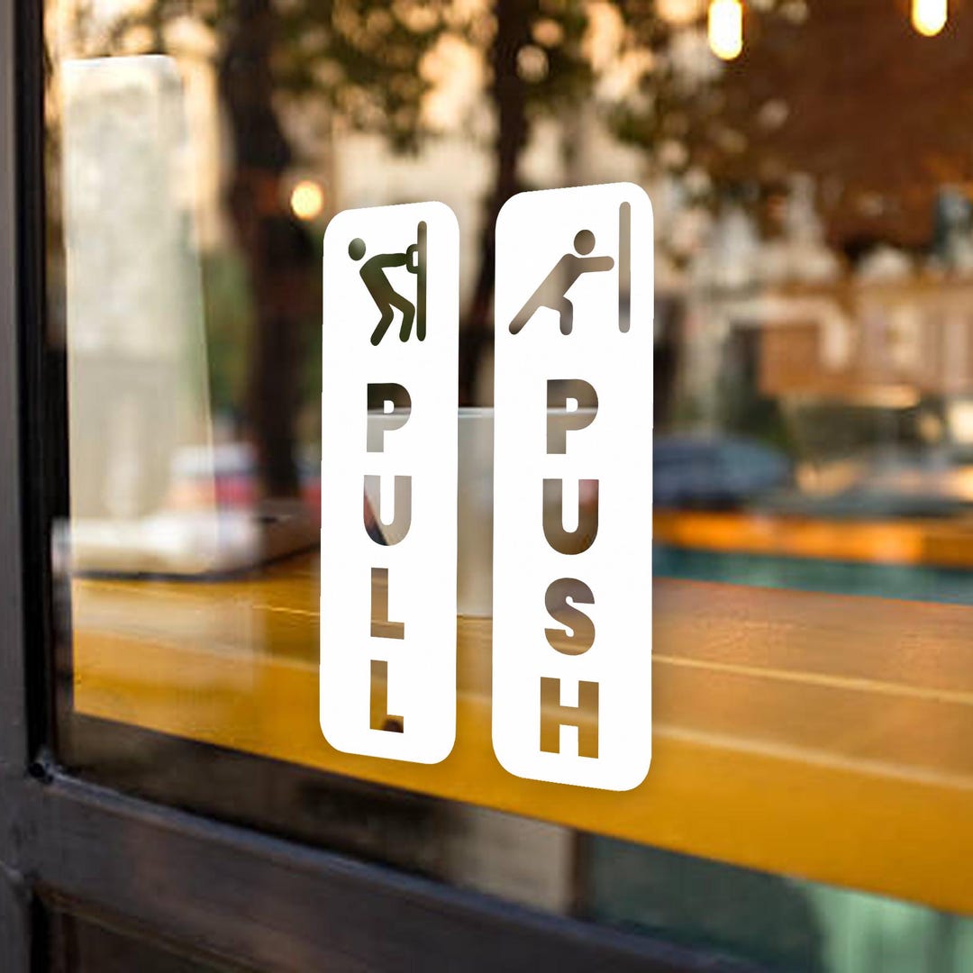 Custom Push Pull Door Decal Set – Vinyl Business Stickers, Die-cut ...
