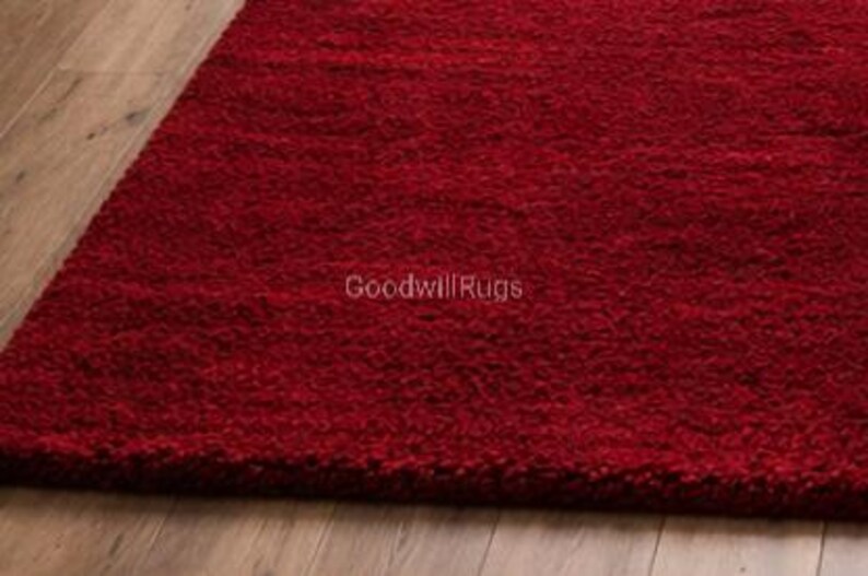 7×10ft Handmade Red Tufted Rug, Modern Luxury Area Rug, Soft Wool ...
