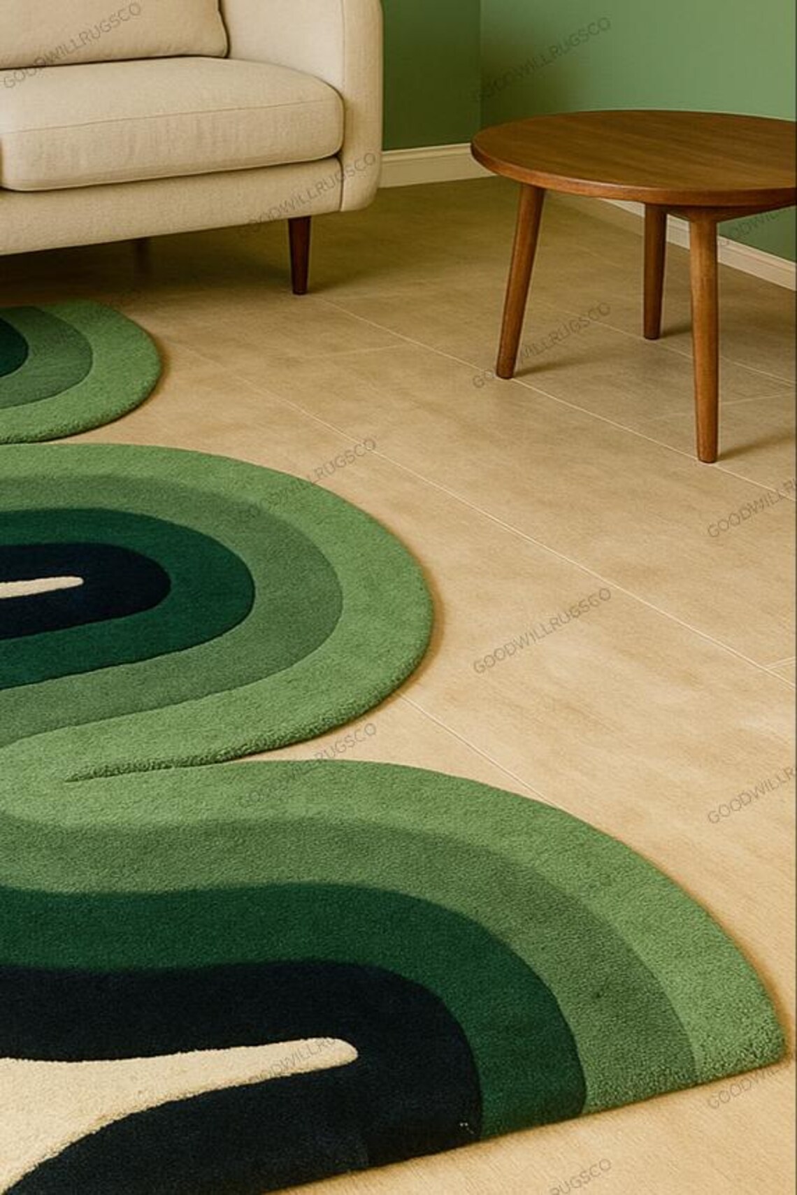 3×10ft/ Melting Runner Irregular Shape Hand Tufted Rugs Handmade Rug ...