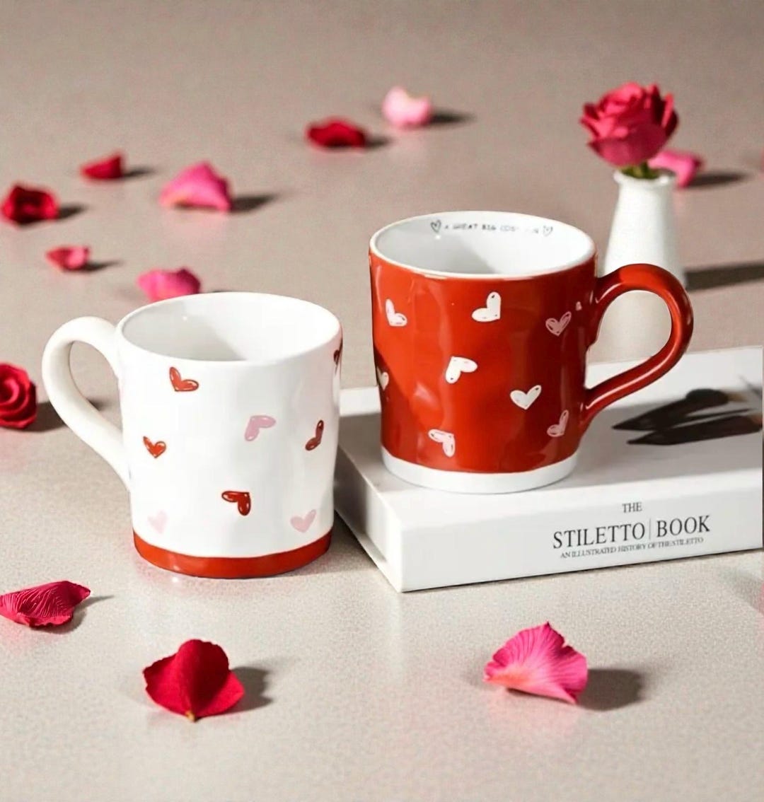 Couple Heart Mug Set – Romantic Coffee Cups for Two - Etsy