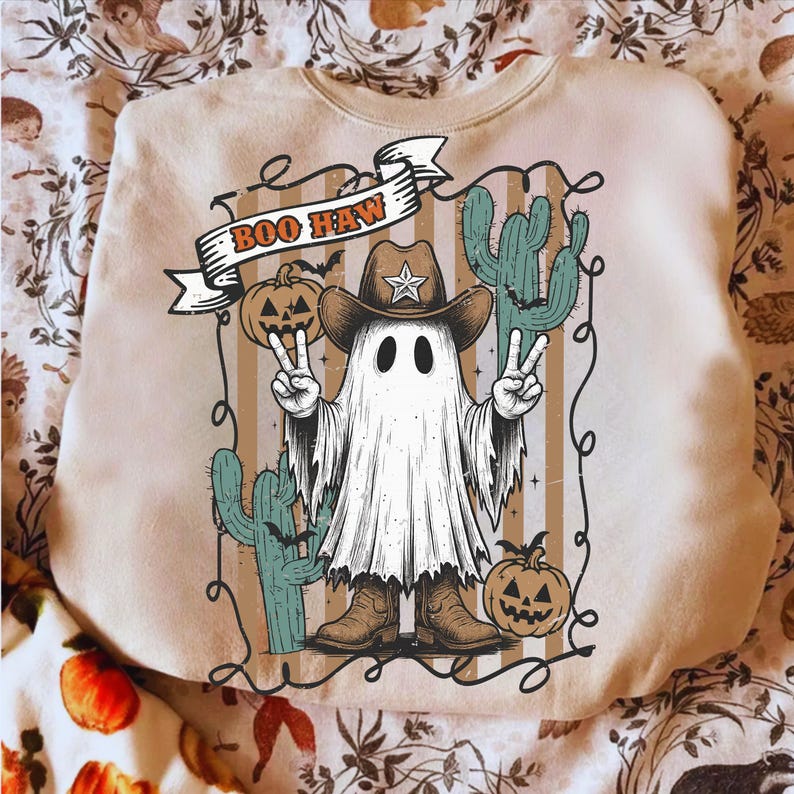 Howdy Halloween Png, Western Halloween Png, Boo Haw Png, Cowboy Ghost ...