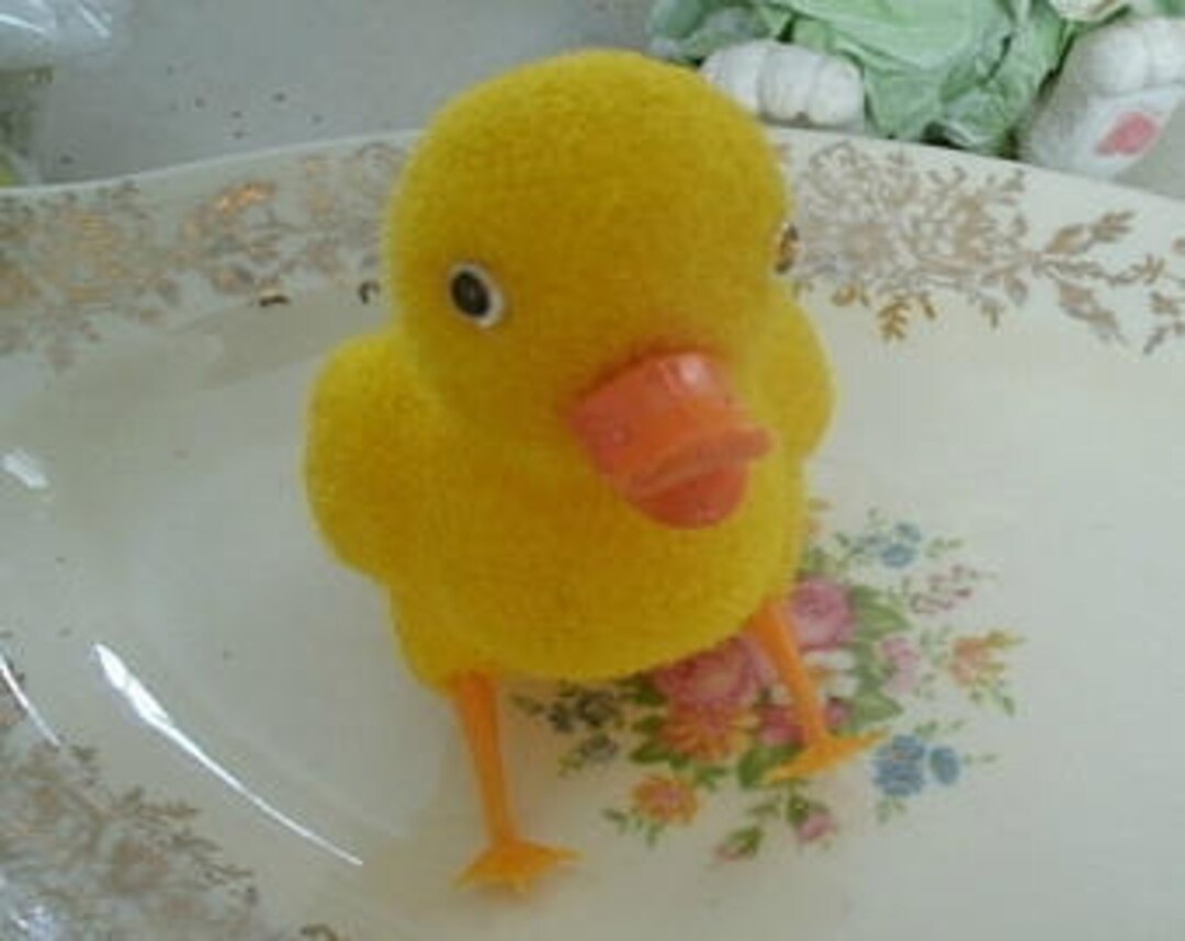 3 Pc Flocked Yellow Ducks Fuzzy Decoration Craft Supplies Vintage - Etsy