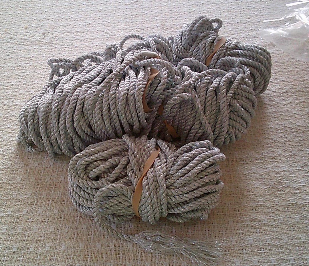 45 Yds SILVER CORDING Metallic 5 Pcs Embellishment Craft Supplies ...