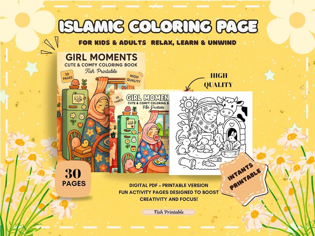 Cozy Muslim Girl Coloring Book for Kids – Modest Outfits, Hijab Fashion ...