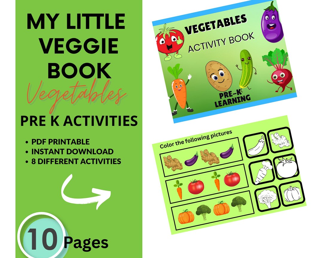 Learn Vegetables With Colors, Counting and Games.digital Download ...