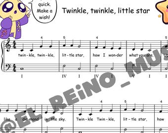 Twinkle Twinkle Little Star – Piano Sheet Music (digital Download) - Etsy