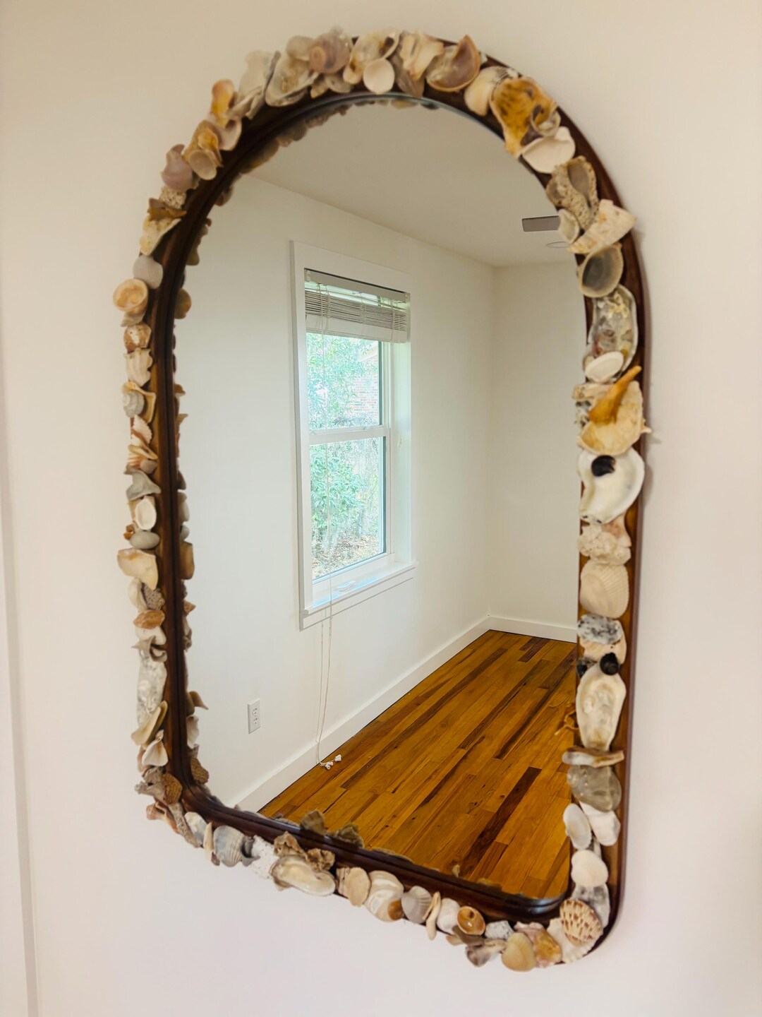 Arched Shell and Wooden Mirror 24x36 - Etsy