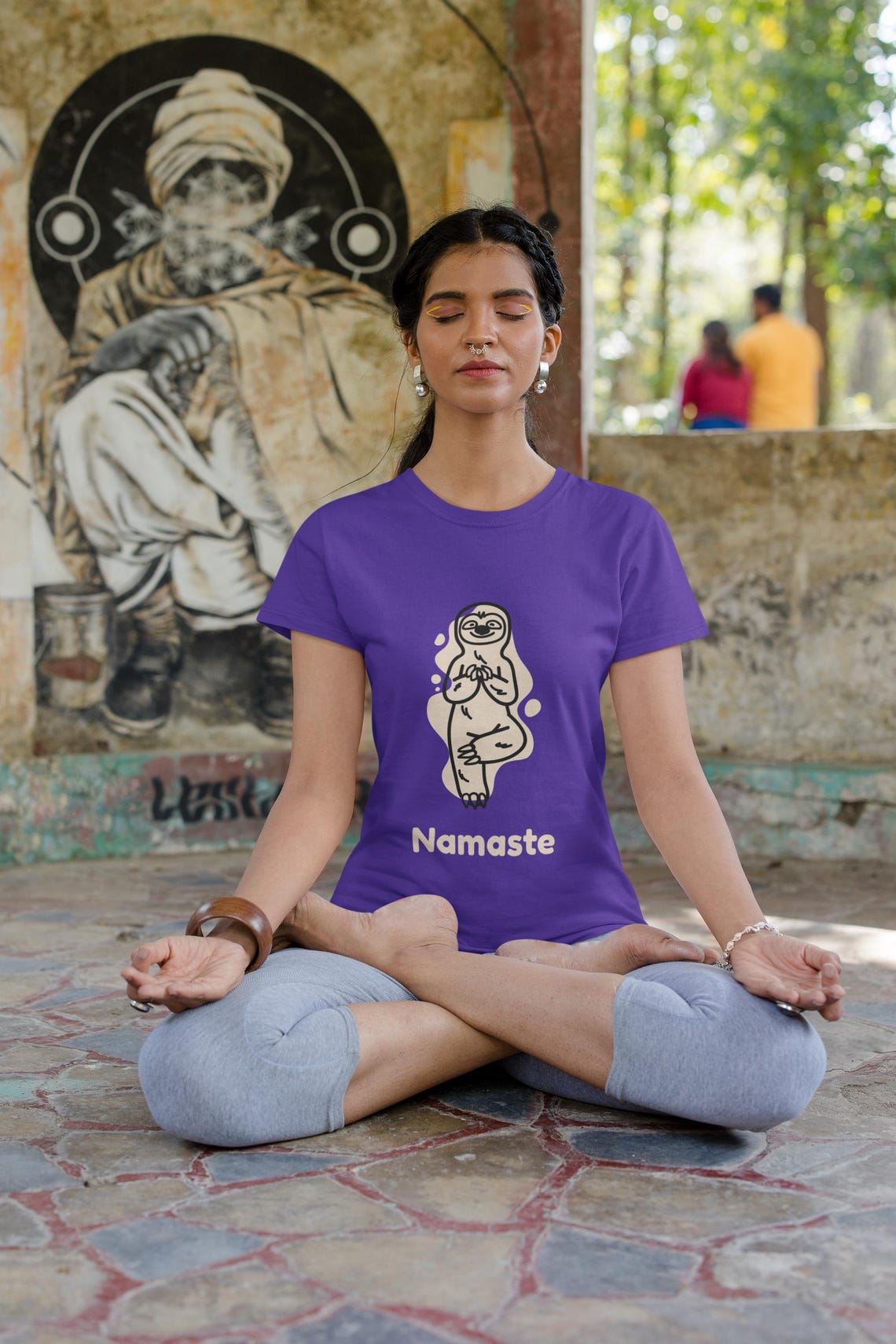 Yoga Sloth T-shirt, Namaste Meditation Shirt, Mindful Sloth Tee, Gift ...