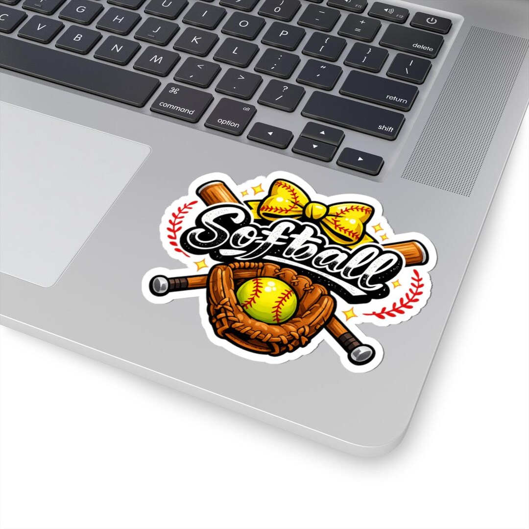 Softball Sticker, Fastpitch Softball Decal, Softball Bow Sticker ...