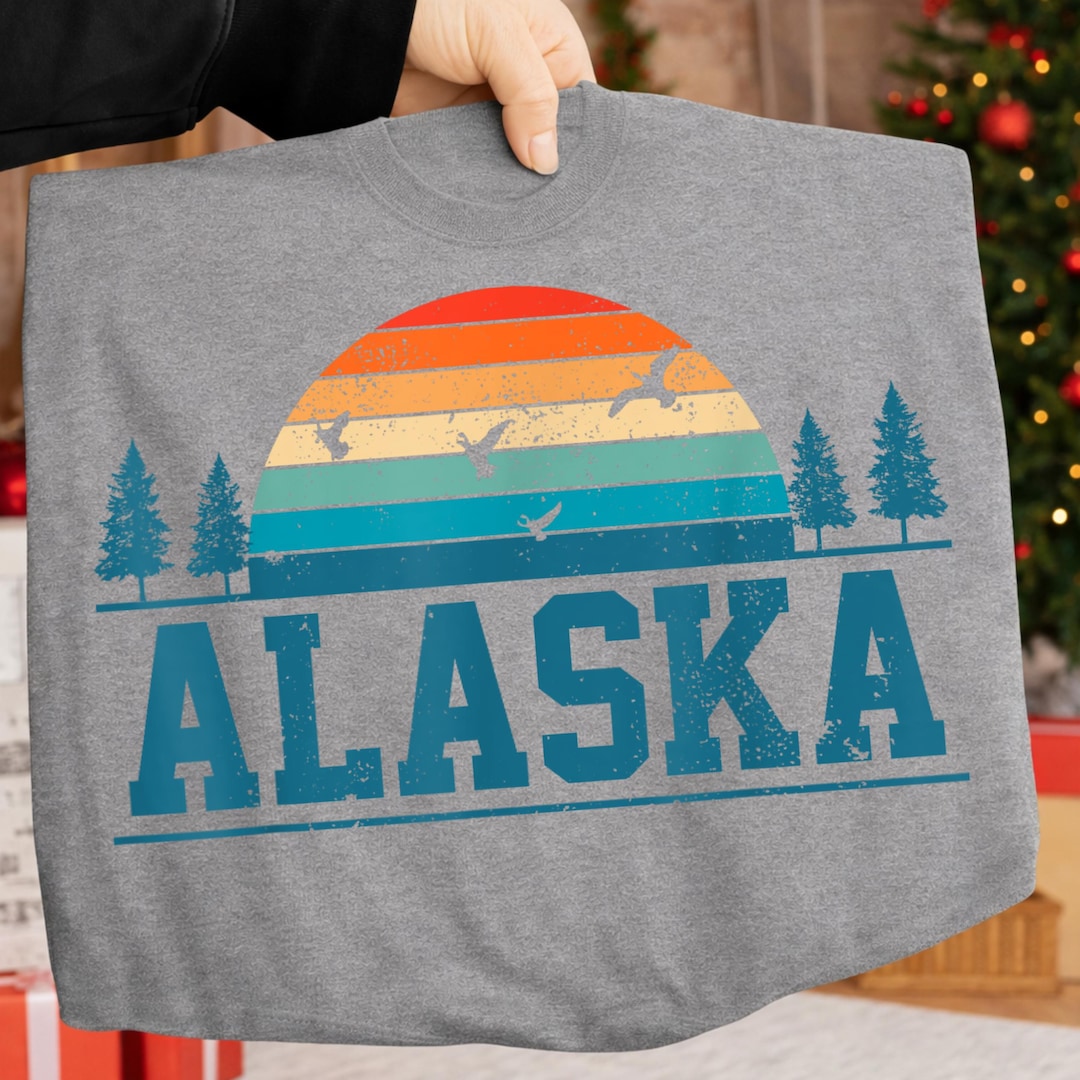 Alaska PNG, Vintage Alaska PNG, Retro Sunset Alaska Design, Alaska ...