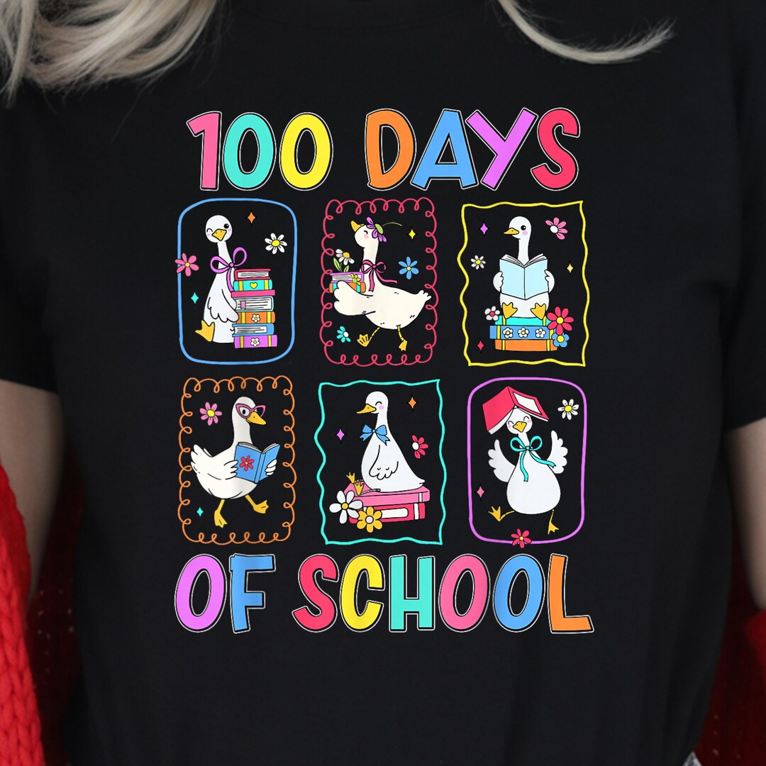 100 Days of School PNG, Cute Goose Clipart Bundle, Teacher 100th Day ...