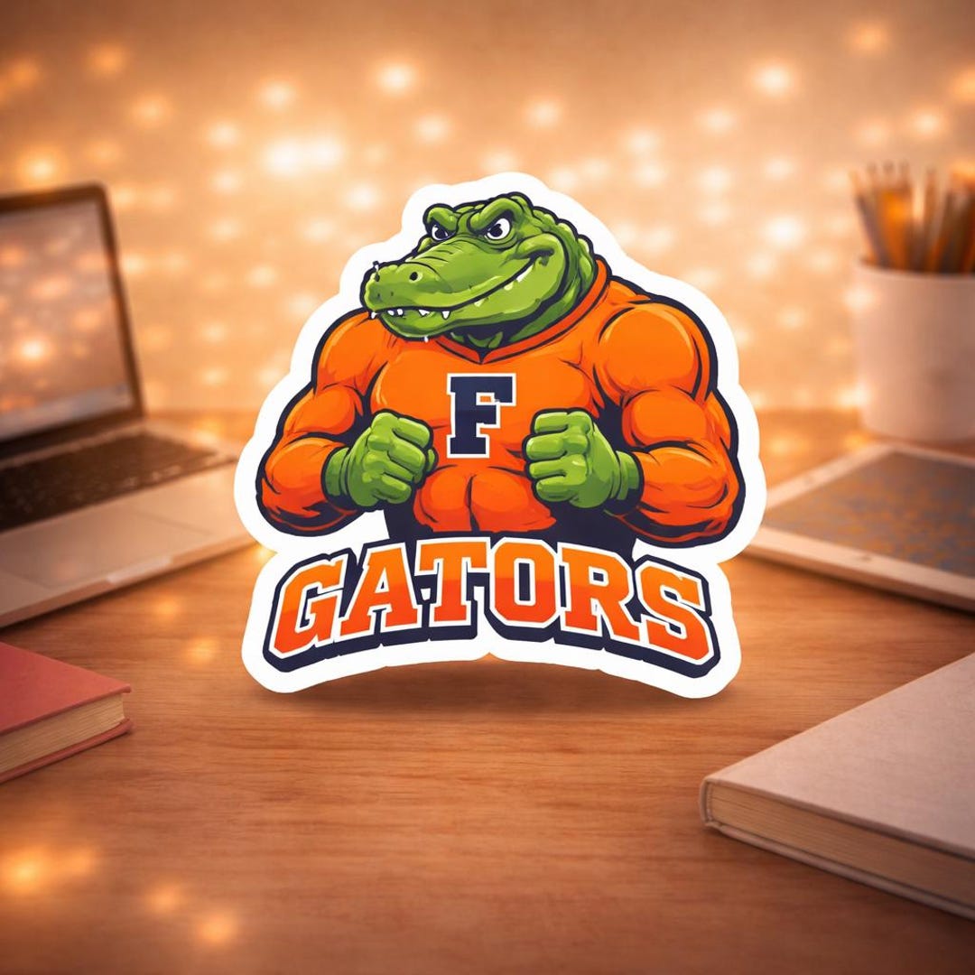 Gators Mascot Sticker, Gator Football Vinyl Decal, Alligator Team ...