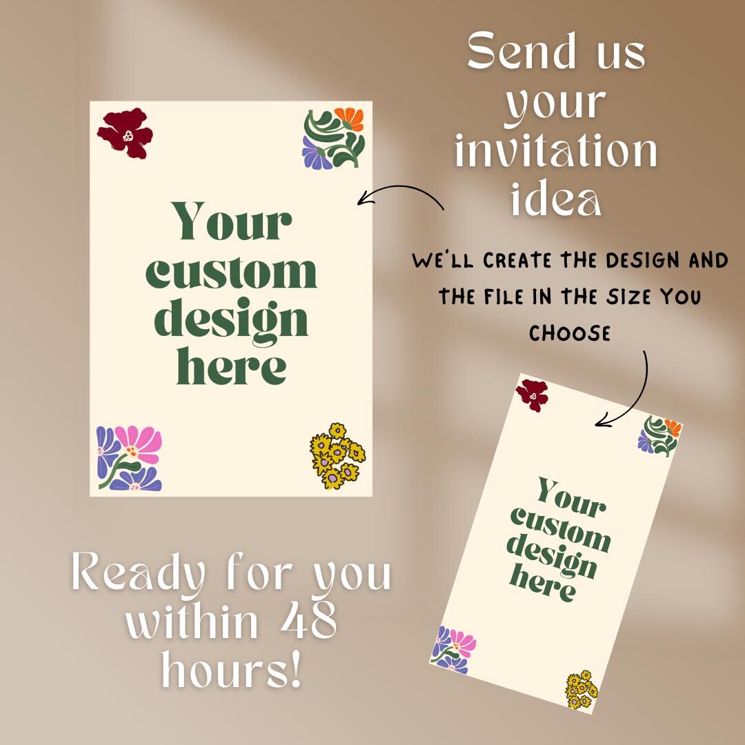 Custom Invitation, Made to Order Invitation, Customized Digital ...