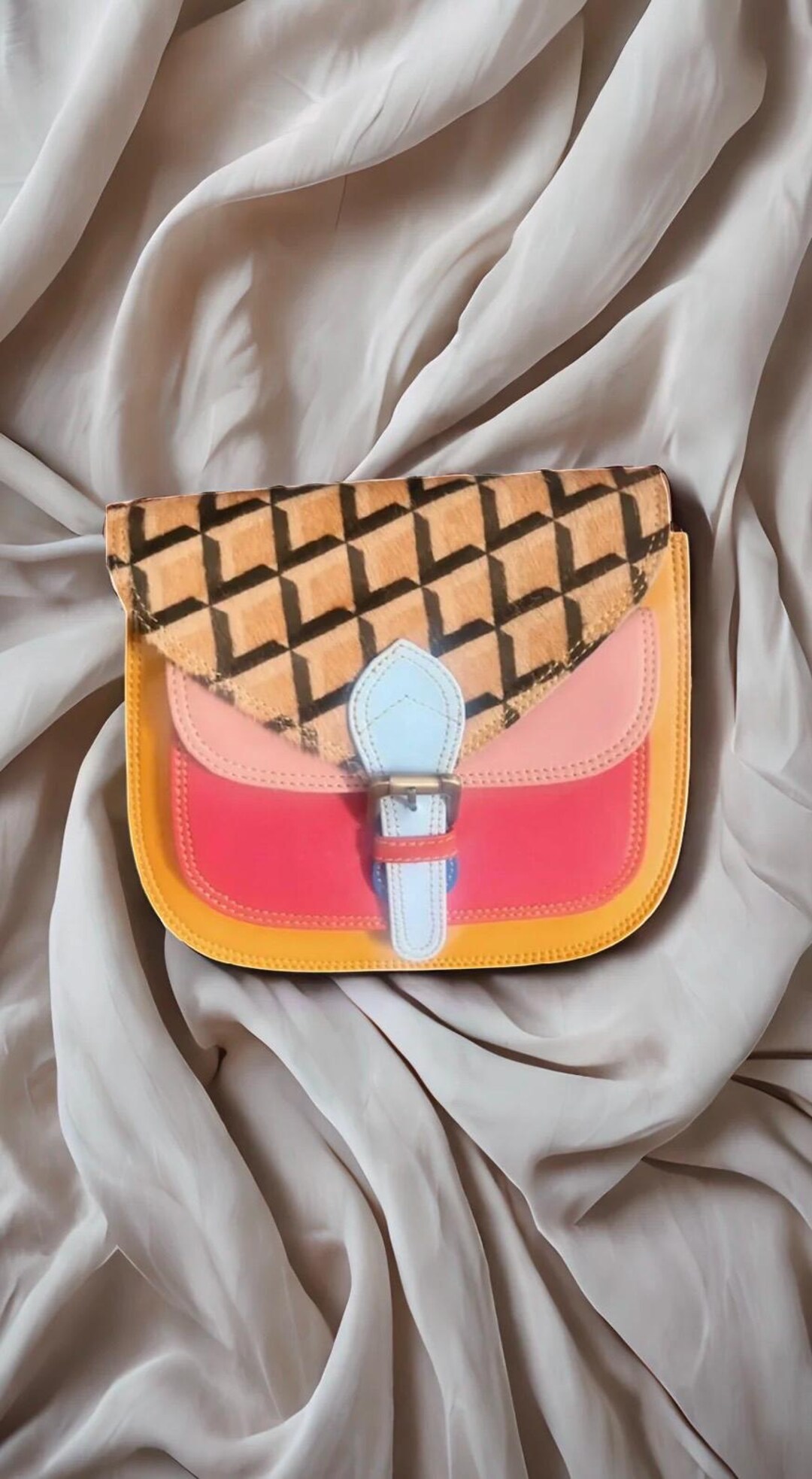 Handcrafted Recycled Leather Crossbody Bag: Ethical Sustainable Fashion ...